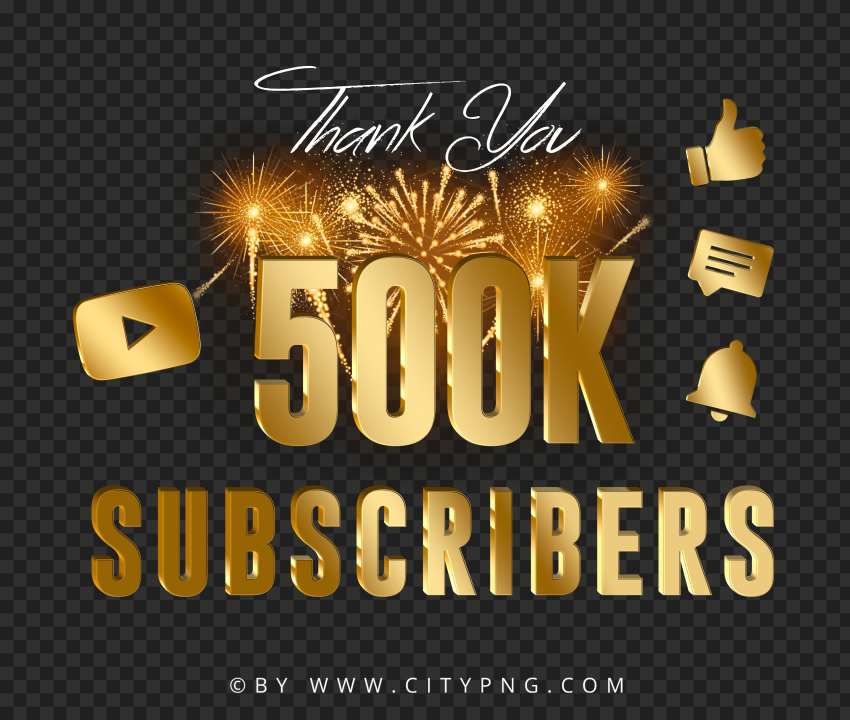 Fireworks 500K Subscribers Youtube Celebration PNG | Citypng