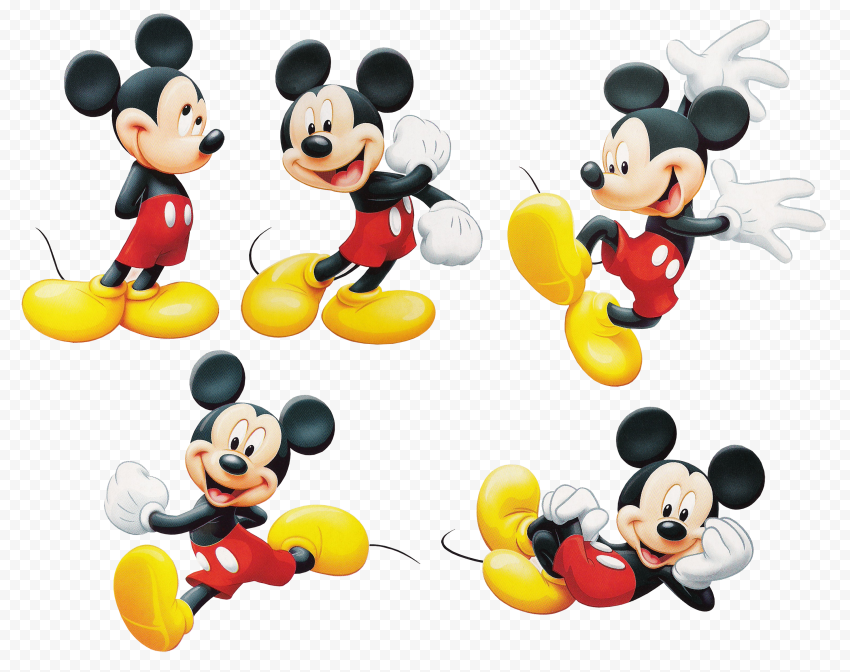 Five Mickey Mouse Collage Image PNG | Citypng