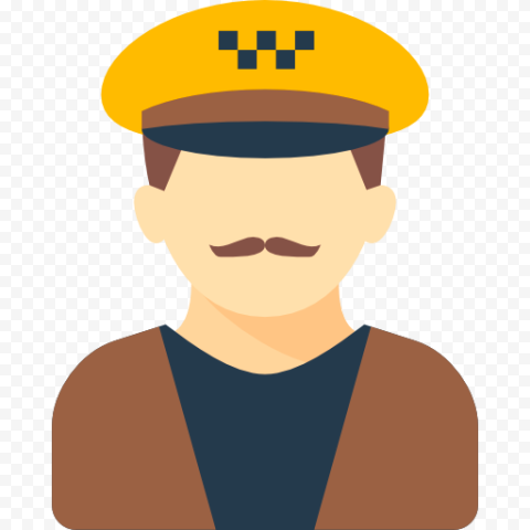 Flat Cab Taxi Driver Person Icon PNG | Citypng