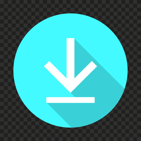 Flat Circle Round Blue Download Button Icon PNG | Citypng