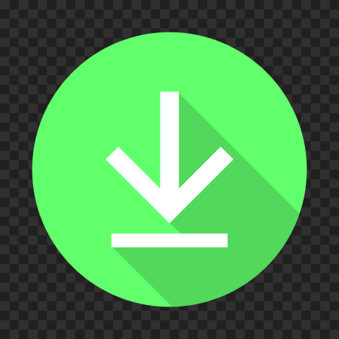 Flat Circle Round Green Download Button Icon PNG | Citypng
