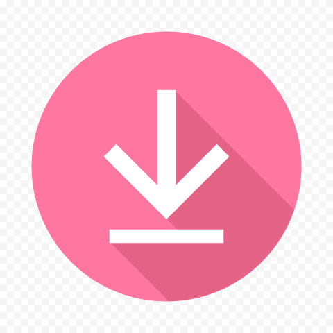 Flat Circle Round Pink Download Button Icon PNG | Citypng