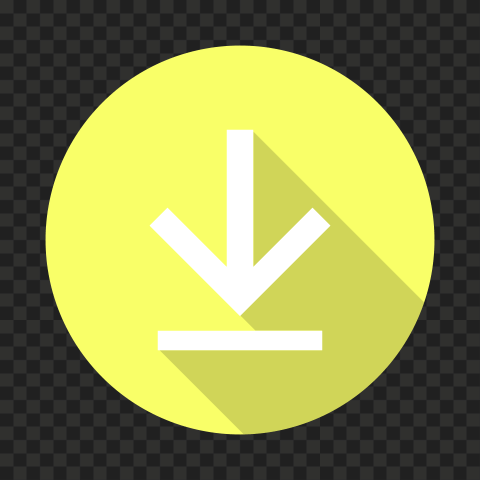 Flat Circle Round Yellow Download Button Icon PNG | Citypng