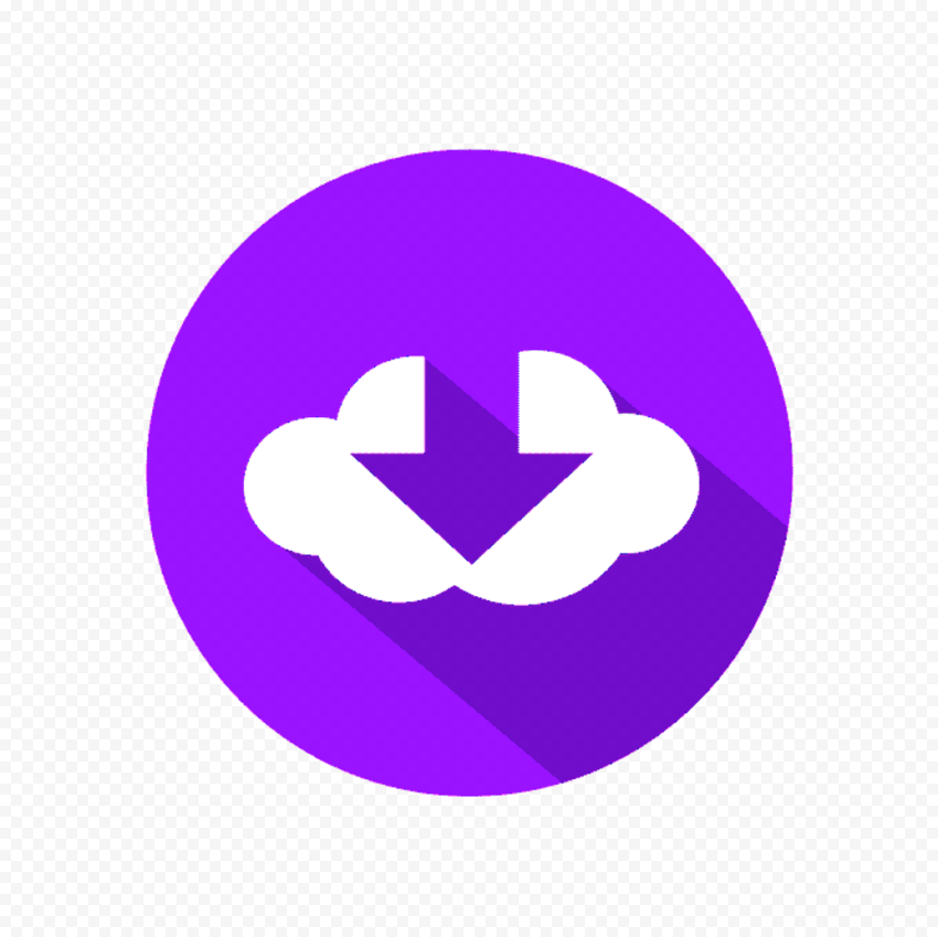 Flat Cloud Circle Download Purple Icon Button PNG | Citypng