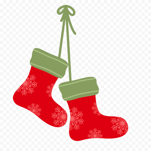 Flat Hanging Pair Of Santa Christmas Socks HD PNG | Citypng
