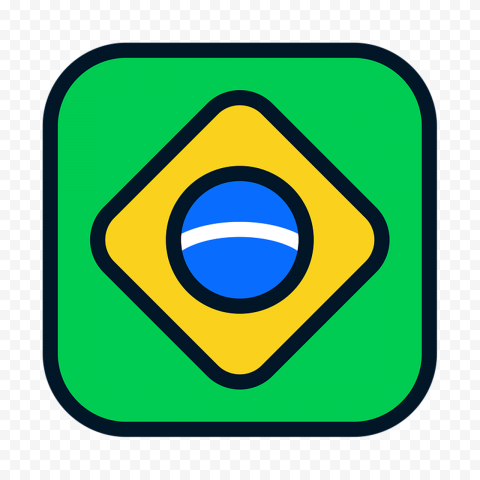 Flat Square Brazil Flag Icon | Citypng