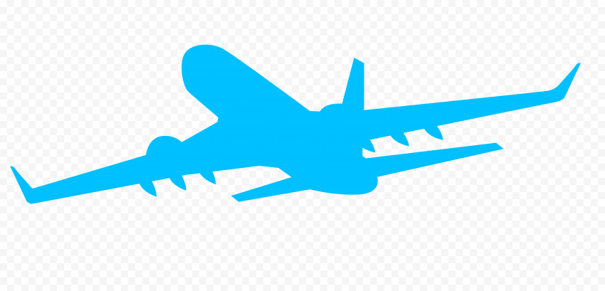 Flying Airplane Blue Silhouette PNG Image | Citypng