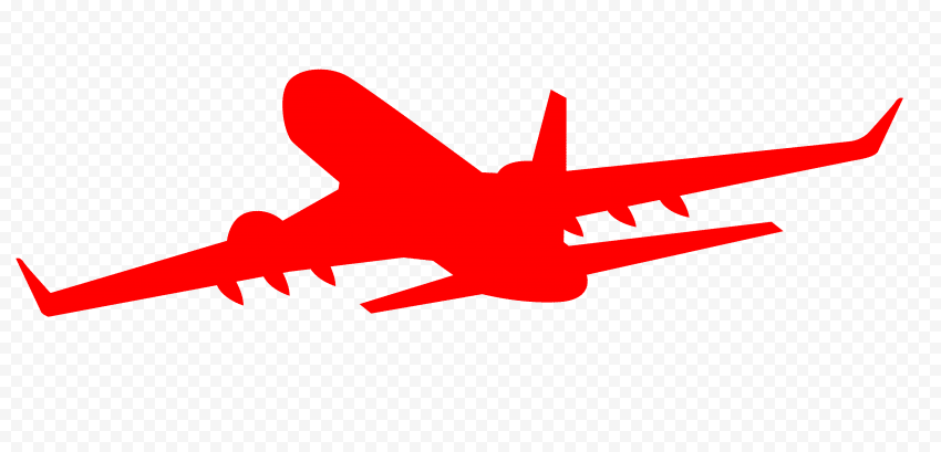 Flying Airplane Red Silhouette Transparent Background | Citypng