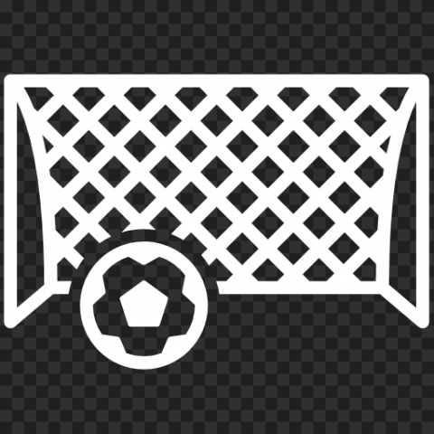 Football Goal With Ball White Icon | Citypng