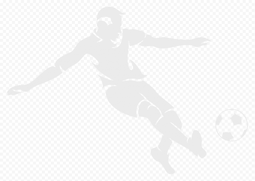 Football Player With Ball Gray Silhouette PNG Image | Citypng