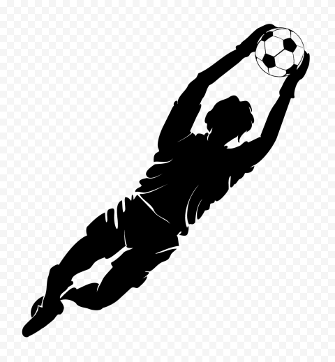 FREE Football Goal Keeper Black Silhouette PNG | Citypng