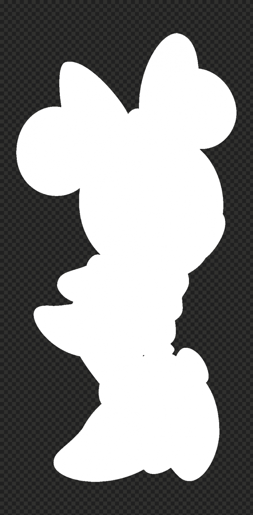 FREE Minnie Mouse White Silhouette PNG | Citypng