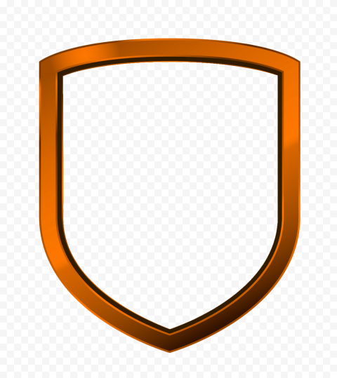 FREE Orange Metal Shield Outline Frame PNG | Citypng