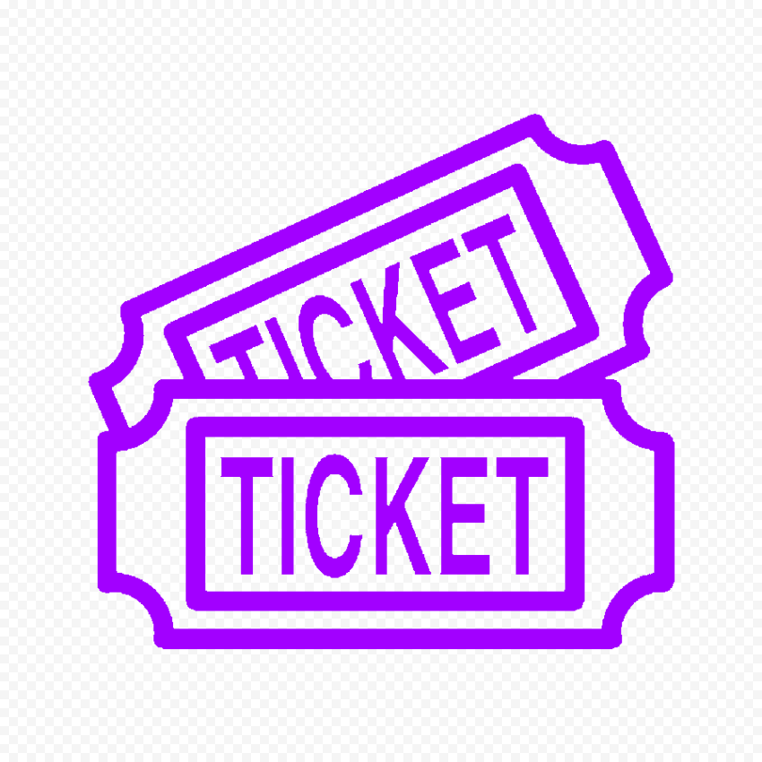 FREE Purple Outline Ticket Pass Icon PNG | Citypng