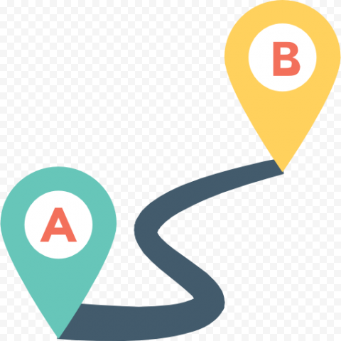 FREE Route Location A To B Vector Icon PNG | Citypng