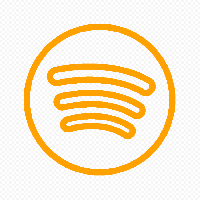 FREE Spotify Round Outline Orange Icon PNG | Citypng