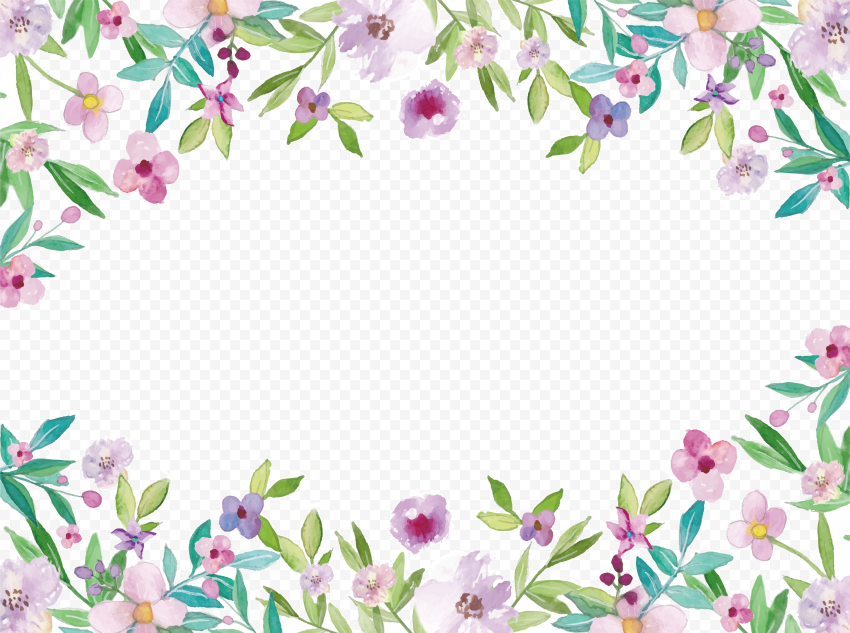 FREE Watercolor Floral Frame PNG | Citypng