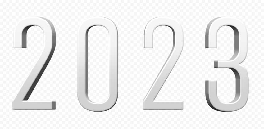 FREE White 3D 2023 Text PNG | Citypng