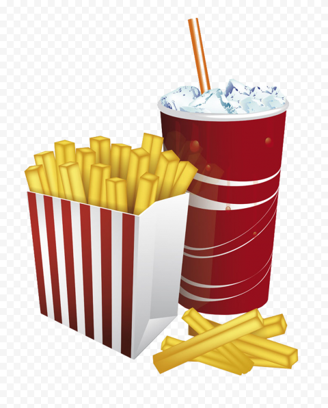 Fries And Drinks Illustration Junk Food HD PNG | Citypng