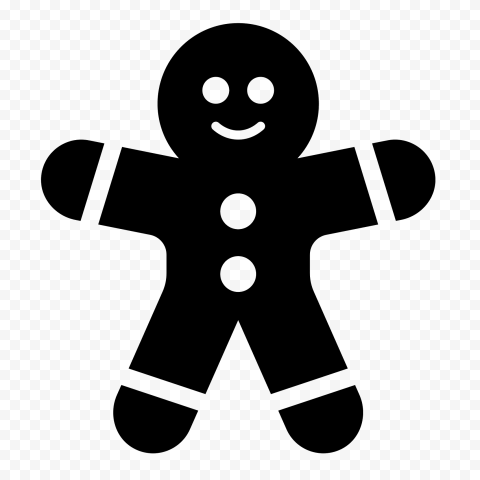 Gingerbread Man Black Icon Silhouette PNG | Citypng