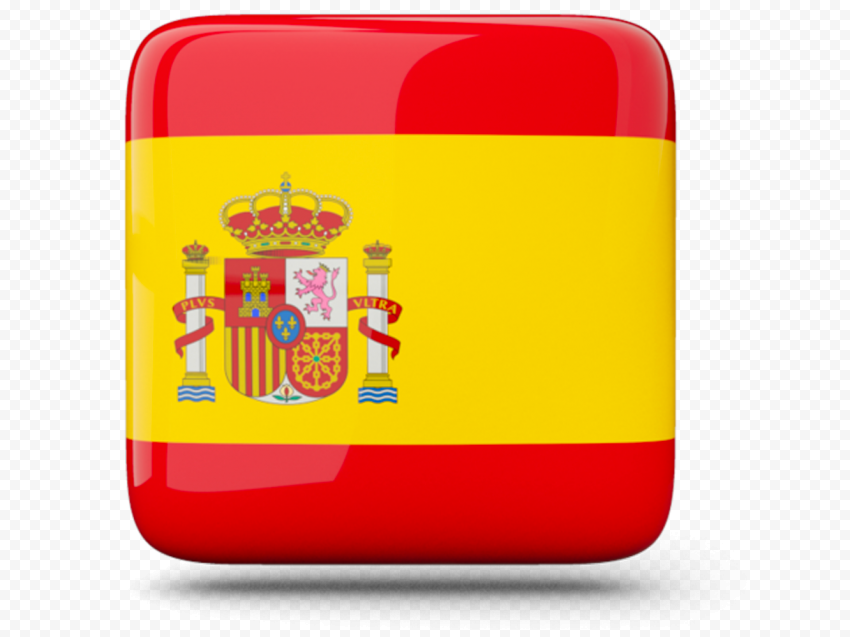 Glossy Square Spain Flag Icon PNG | Citypng