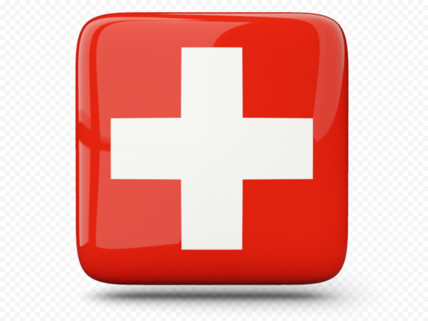 Glossy Square Switzerland Swiss Flag Button Icon | Citypng