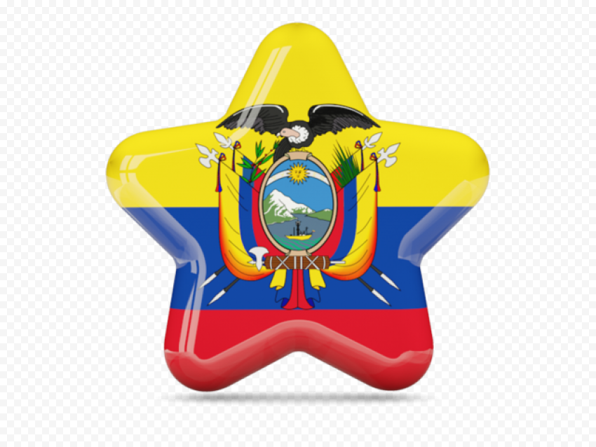 Glossy Star Ecuador Flag Icon PNG | Citypng