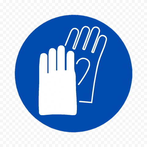 Glove Protection PPE Safety Blue Round Sign | Citypng