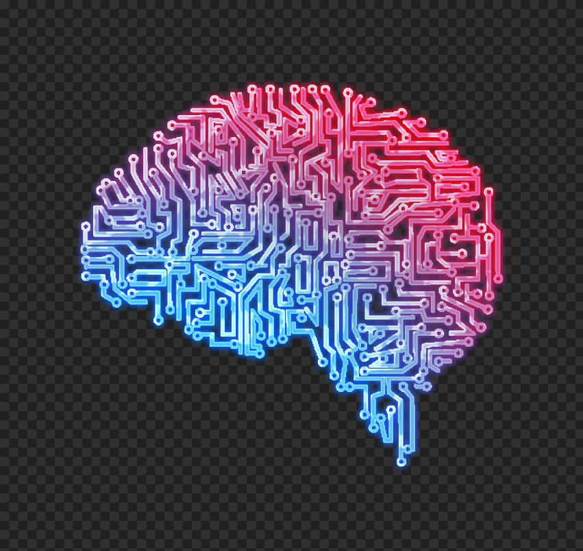 Glowing Abstract Circuit Brain HD PNG | Citypng