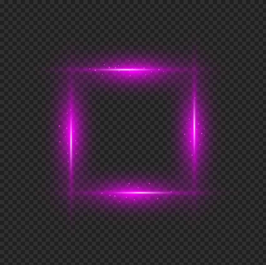 Glowing Light Effect Square Purple Frame HD PNG | Citypng
