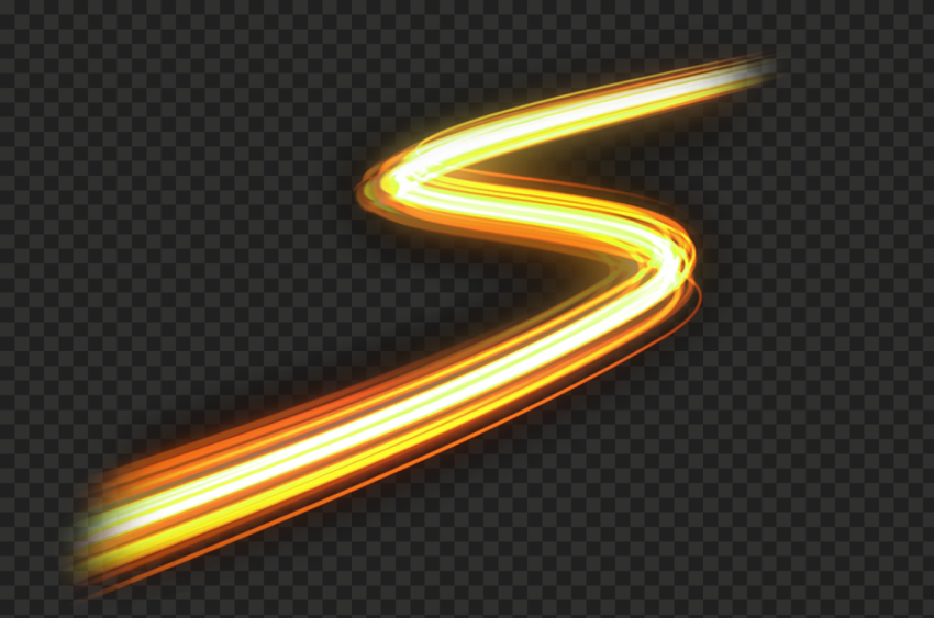 Glowing Orange Yellow Neon Curve Line HD PNG | Citypng