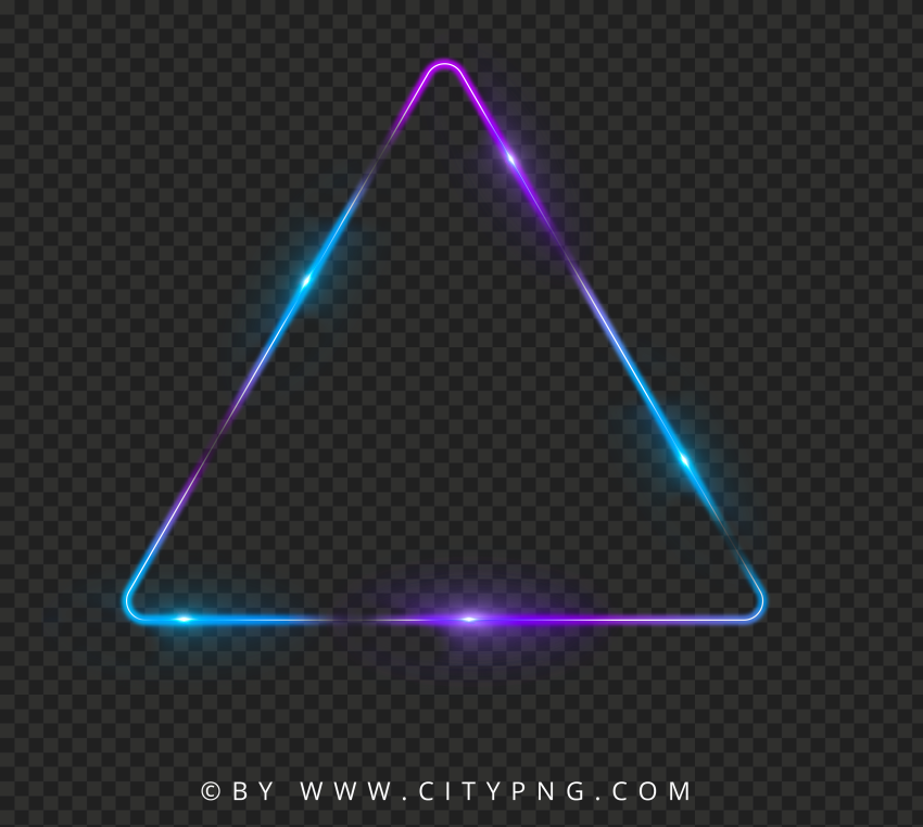 Glowing Purple Triangle Neon Light FREE PNG | Citypng