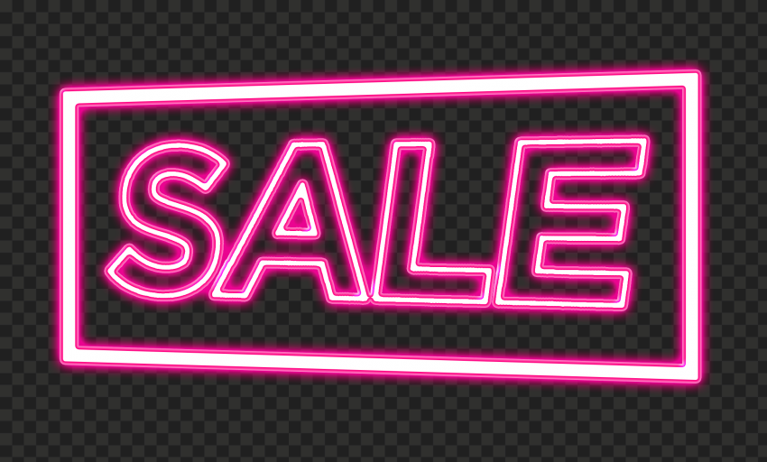 Glowing Sale Word Pink Neon Sign HD PNG | Citypng