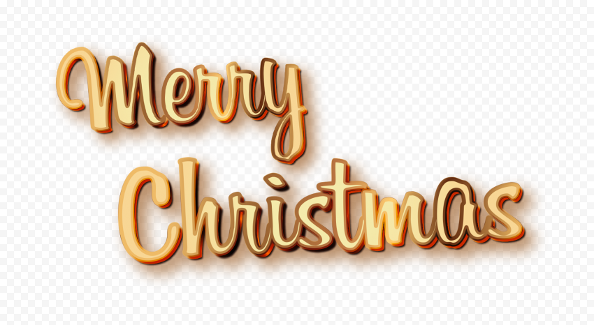 Gold Creative Merry Christmas Text Design FREE PNG | Citypng