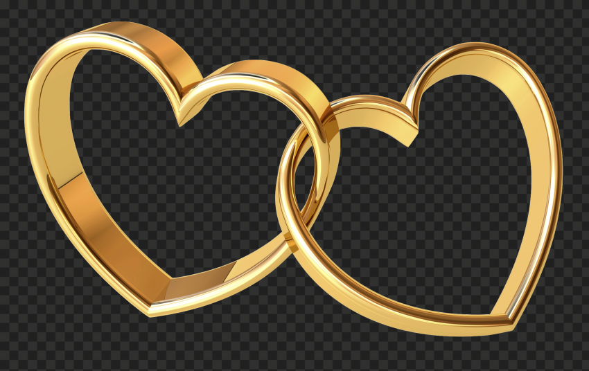 Gold Love Wedding Two Double Rings PNG | Citypng