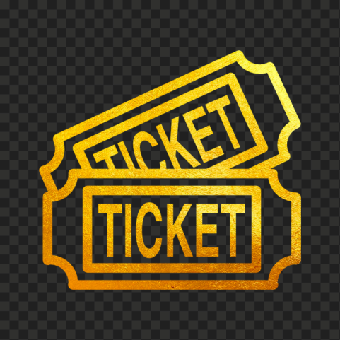 Gold Outline Ticket Icon PNG | Citypng