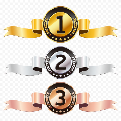 Gold Silver Bronze Prize Medals Illustration HD PNG | Citypng
