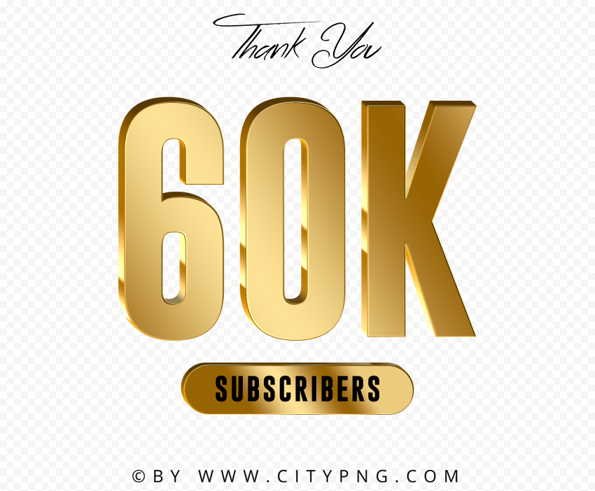 60K Subscribers Yellow Gold Balloons PNG Image | Citypng