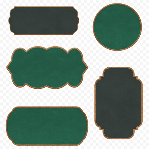 Green Chalkboard Labels Shapes Image PNG | Citypng