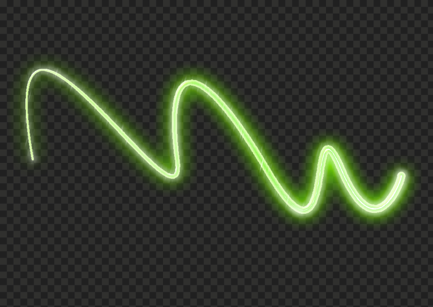 Green Curved Neon Line PNG | Citypng