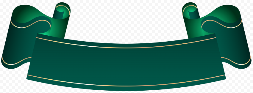 Green & Gold Graphic Banner Ribbon HD PNG | Citypng