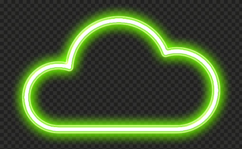 Green Light Neon Cloud Icon Transparent PNG | Citypng
