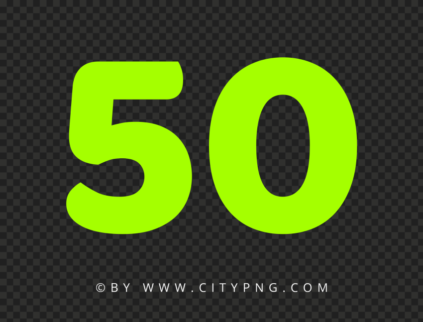 Green Lime 50 Text Number HD Transparent Background | Citypng