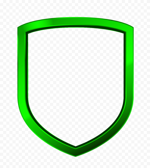 Green Metal Shield Outline Frame Transparent PNG | Citypng