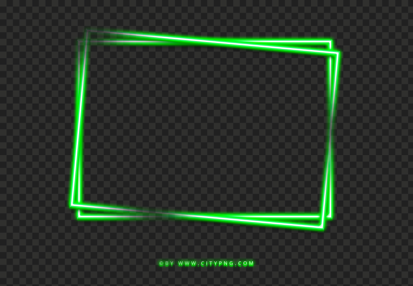 Green Neon Double Frame PNG Image | Citypng