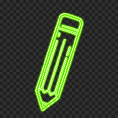 Green Neon Pencil Outline Icon PNG | Citypng