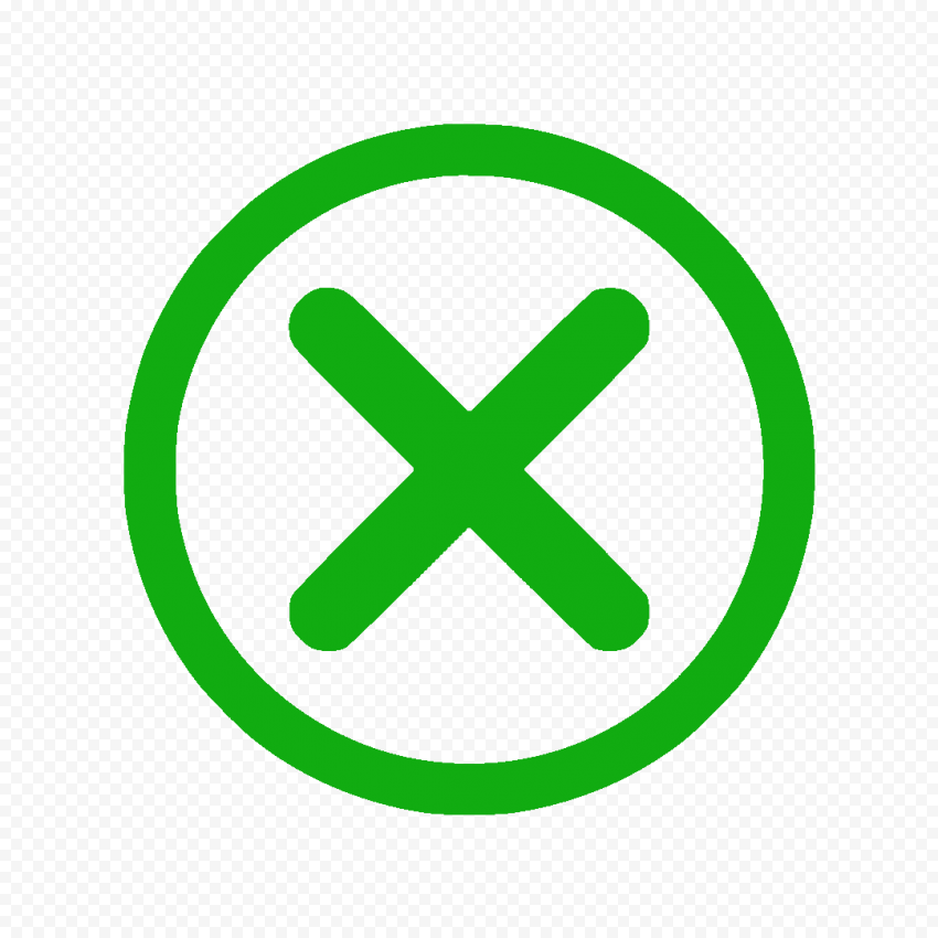 Green Round Close X Logo Icon | Citypng