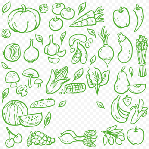 Green Vegetables Icons Seamless Pattern Download PNG | Citypng