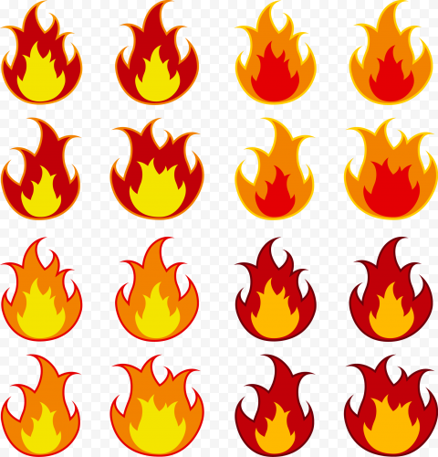 Group Of Fire Flames Cartoon Clipart PNG | Citypng
