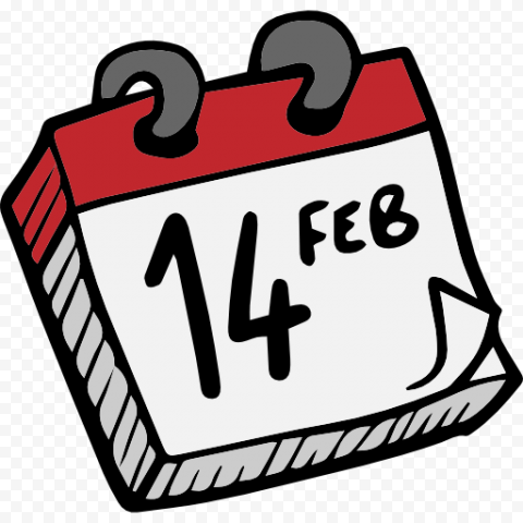 Hand Drawing Clipart 14 Feb Calendar Icon | Citypng